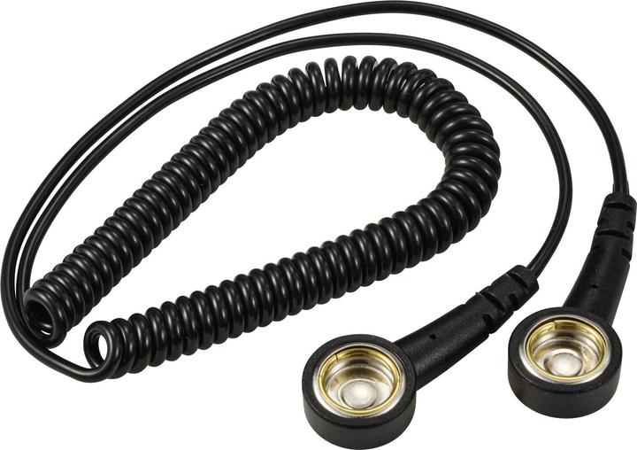 Tru Components TC-12356300 ESD earthing cable black 1.80 m push-button ...