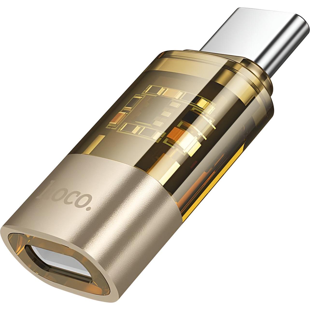 Hoco Cable Adapter USB C to Lightning UA36D transparent gold (USB Typ C ...