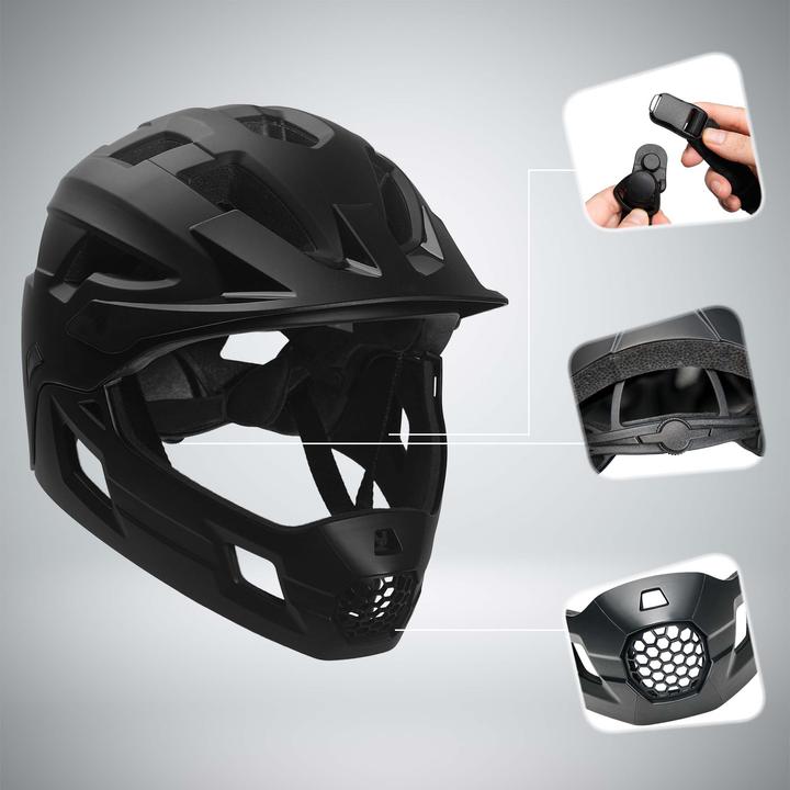 Crazy Safety Fullface Bicycle Helmet for Kids Age 6-12 with Removable ...