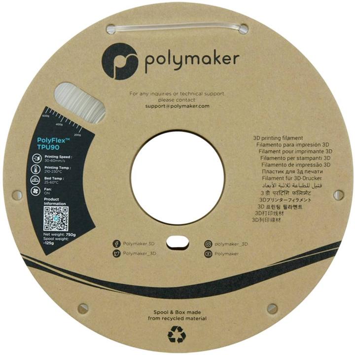 Polymaker PolyFlex TPU90 2.85 mm 0.75 kg Clear - Shore Härte 90A - Galaxus