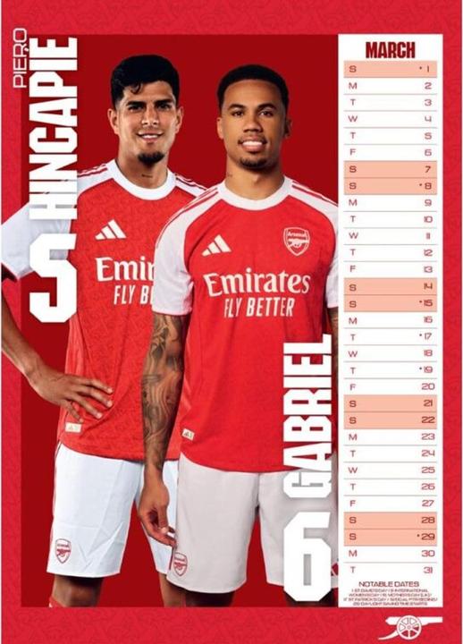 Arsenal FC 2026 Wandkalender A3 - kaufen bei Galaxus