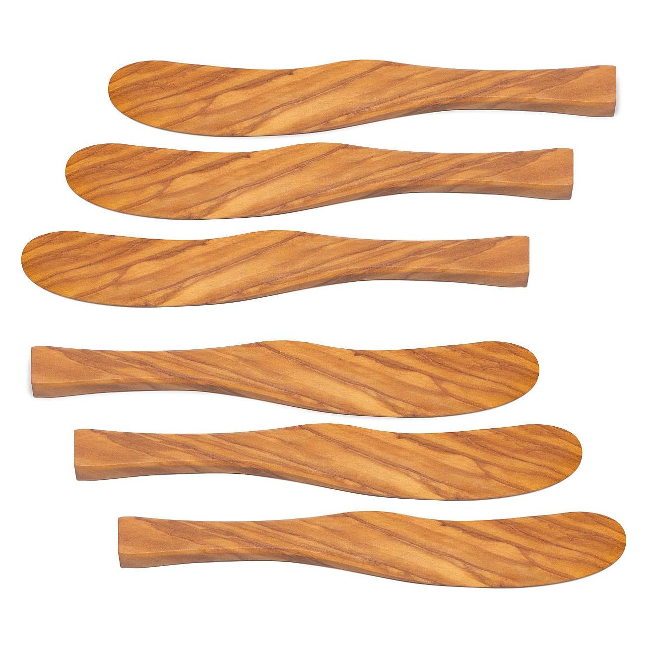 Natura Punto Buttermesser, Streichmesser, 17 cm, Olivenholz, 6er-Set (6 ...
