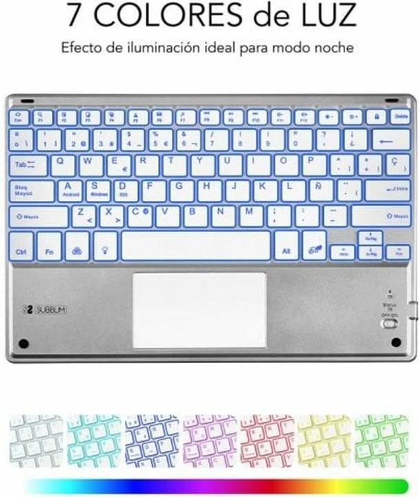 Subblim Teclado Tablet Smart Backlit Bt Keyboard Touchpad Silver - Galaxus