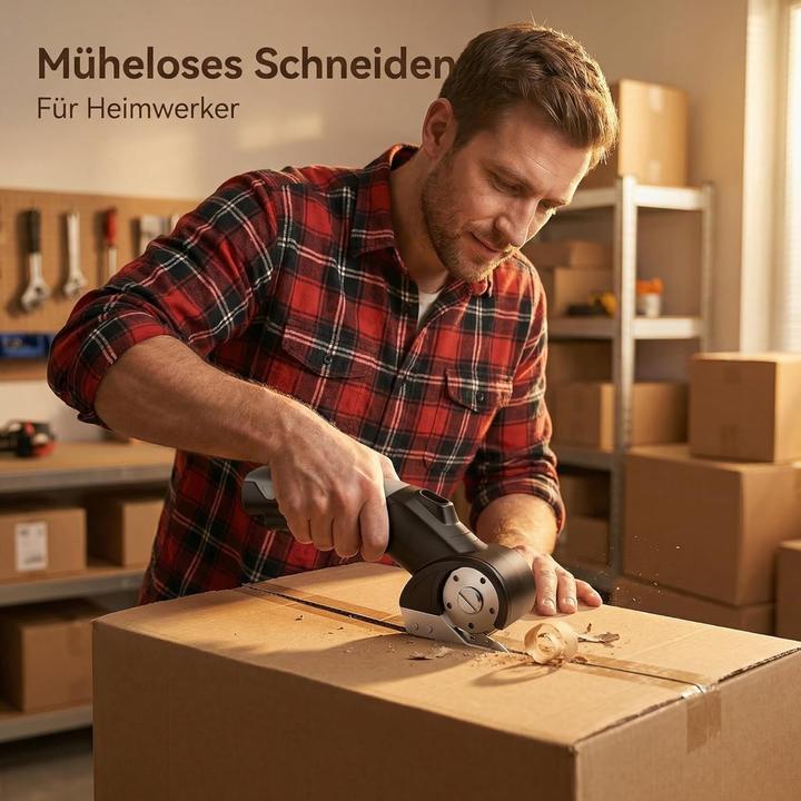 Meesoga Elektrische Schere mit Sicherheitsschloss & LED-Licht