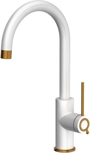 Q Company Kitchen faucet Quadron Jodie Q Line Slim SteelQ white with ...