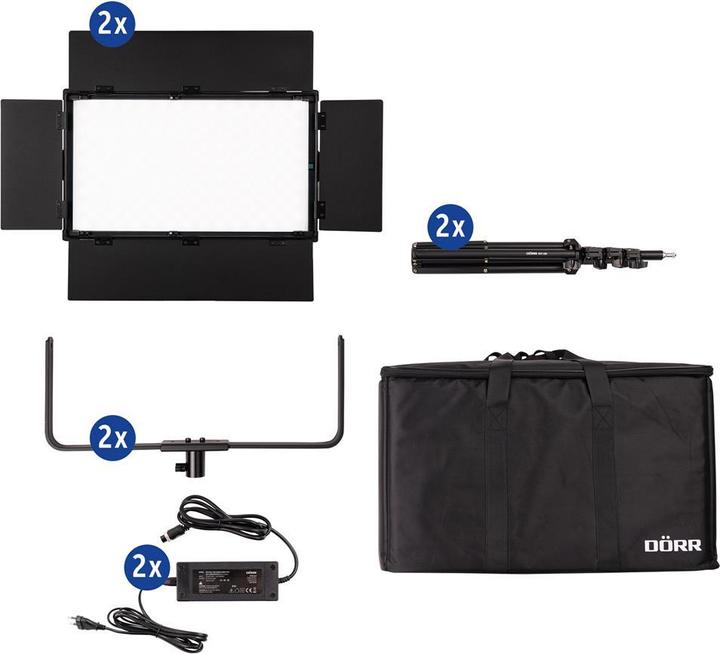 Dörr 2 LED Panel Kit DLP-100W with 2 tripods and bag (novelty) - Galaxus