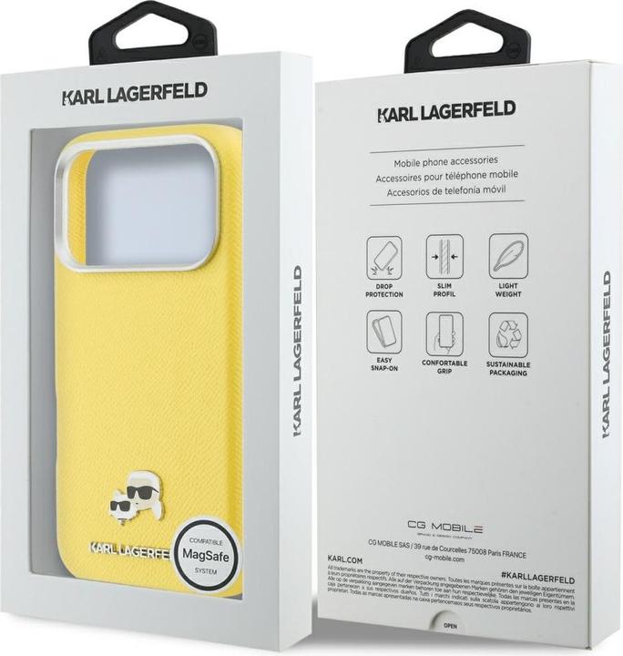 Karl Lagerfeld Case Karl & Choupette Head Pins Saffiano MagSafe for ...