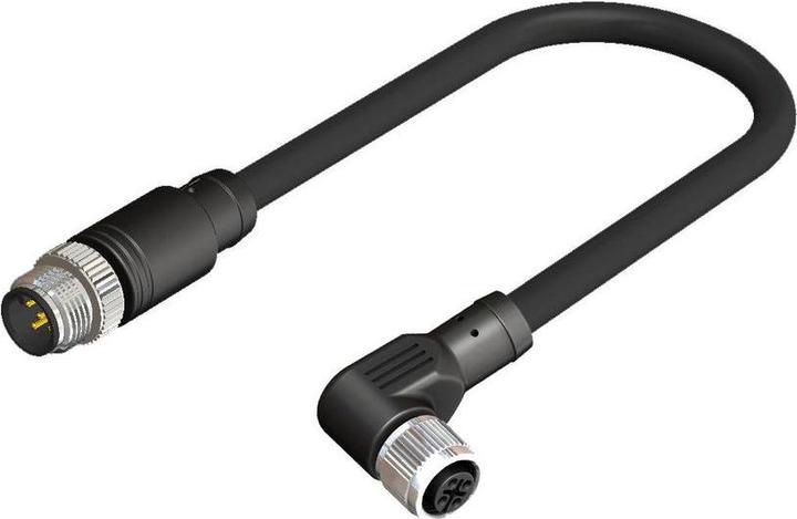 RS PRO Right Angle Female 4 way M12 to Straight Male 4 way M12 Actuator ...