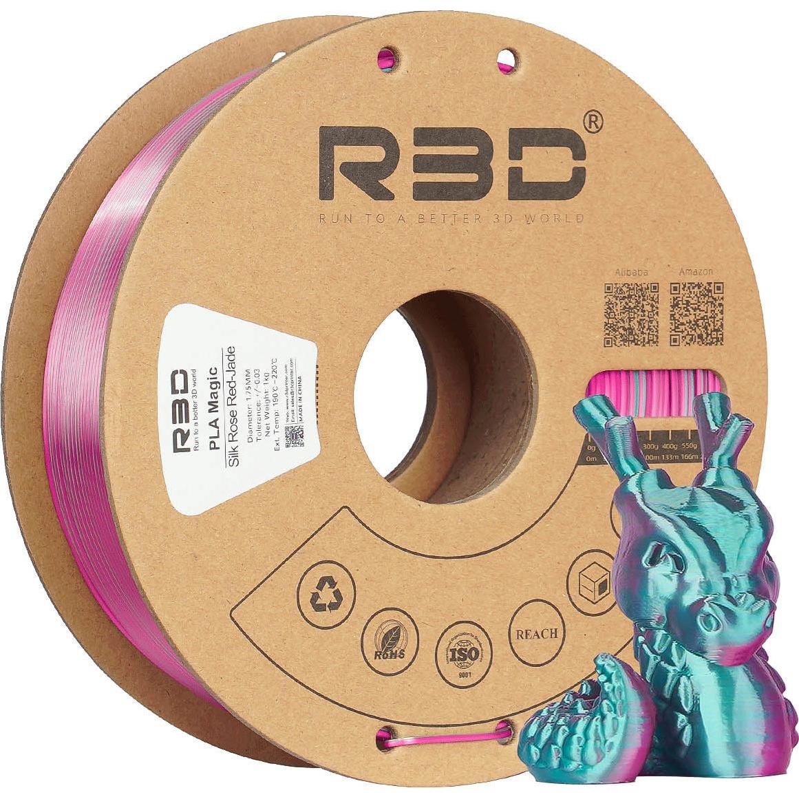 R3D eSilk Magic-PLA Rose Red Jade Filament 1.75mm 1Kg - buy at Digitec