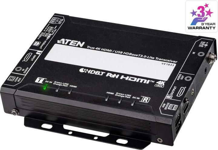 Aten VE1833 Transceiver True 4K HDMI/USB HDBaseT3.0-Lite mit PoH (True ...