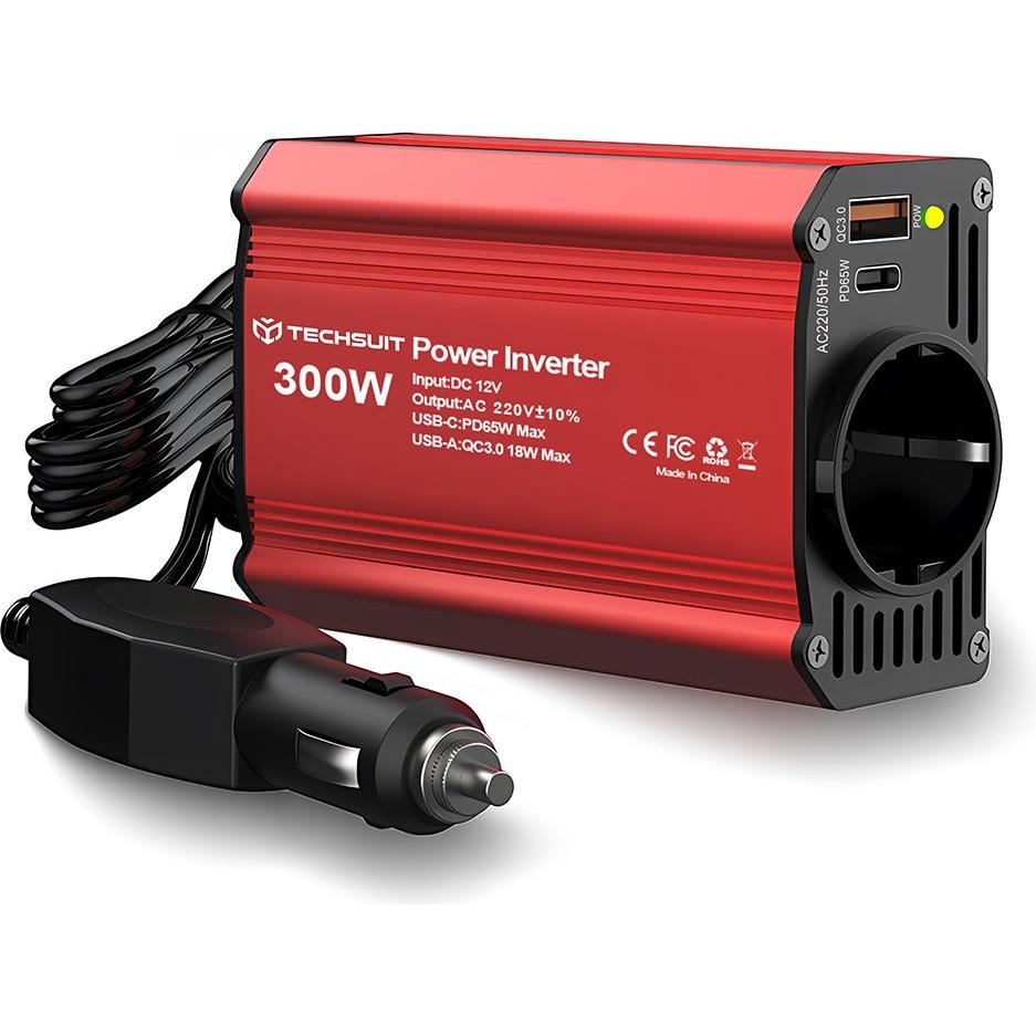 Techsuit - Car Power Inverter FlexiCarVolt (IA1) - Type-C, USB-A ...