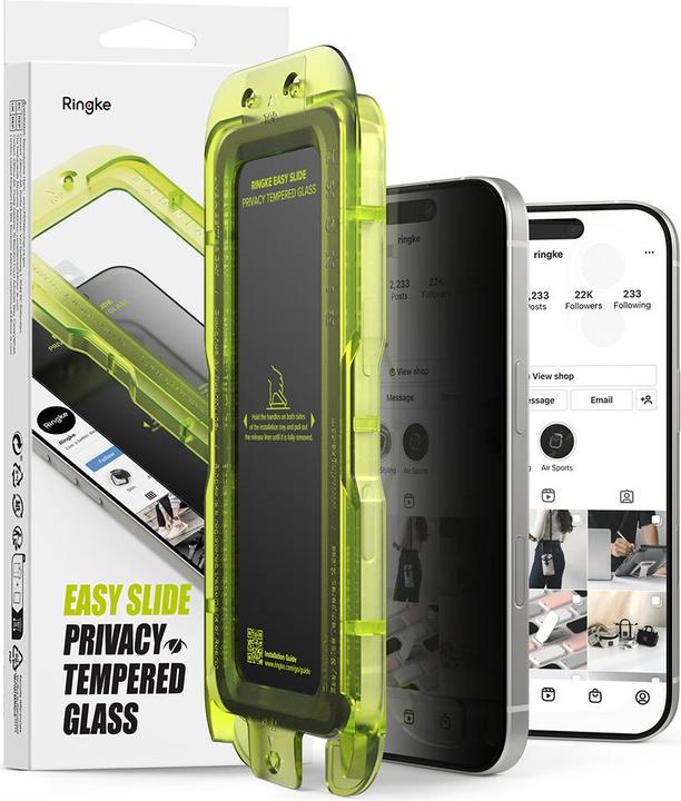 Ringke - Easy Slide Privacy Tempered Glass (2 pack) - iPhone 17 Pro Max ...