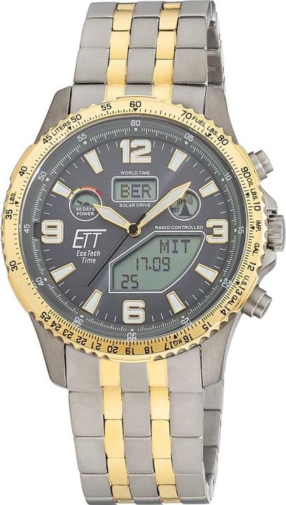 ETT Eco Tech Time EGT-11722-52M Herrenuhr Funk Solar Drive Professional Chronograph Titan 45mm ...