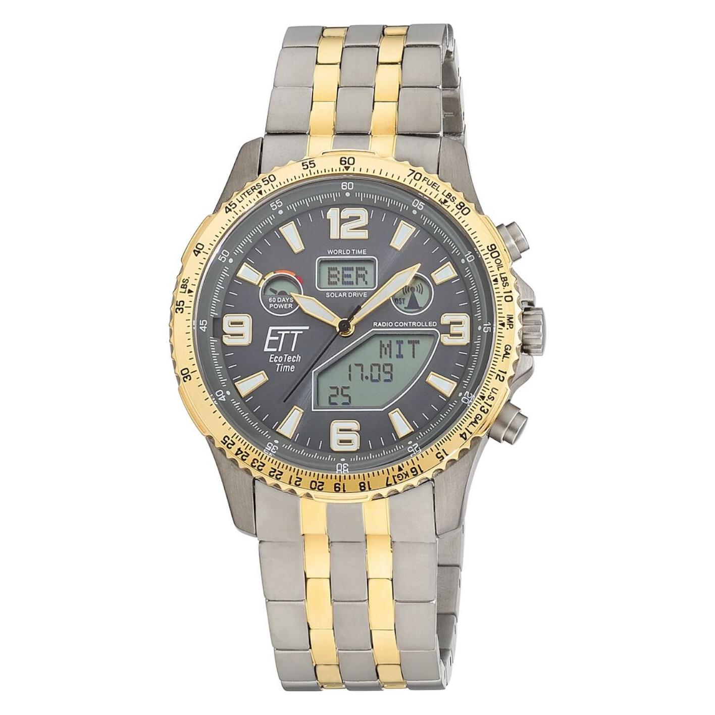 ETT Eco Tech Time EGT-11722-52M Herrenuhr Funk Solar Drive Professional ...