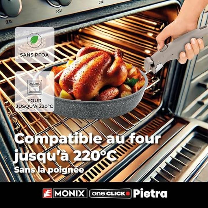 Monix 8-teiliges Kochset mit abnehmbaren Griffen, stapelbar und für ...