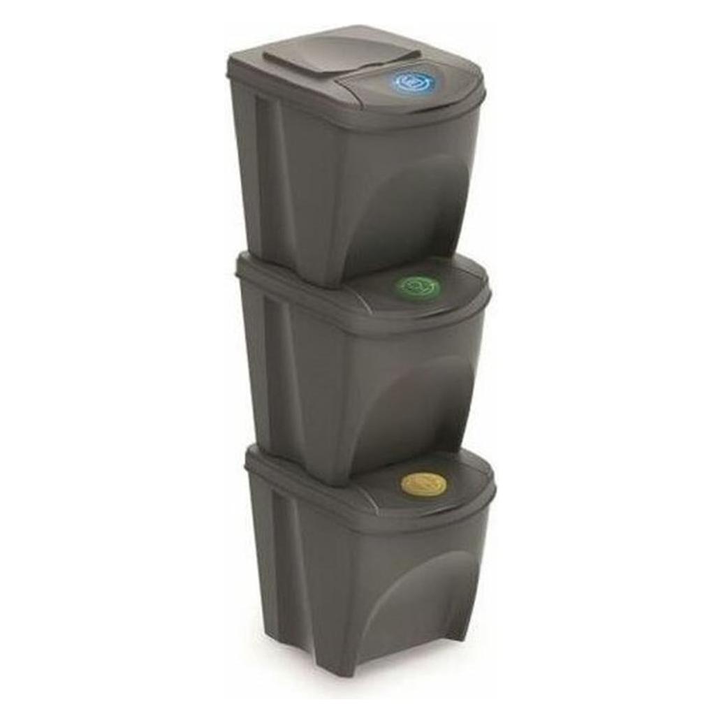 Prosperplast Recycling Waste Bin Sortibox Black (3 x 25 l) (8719987806230)