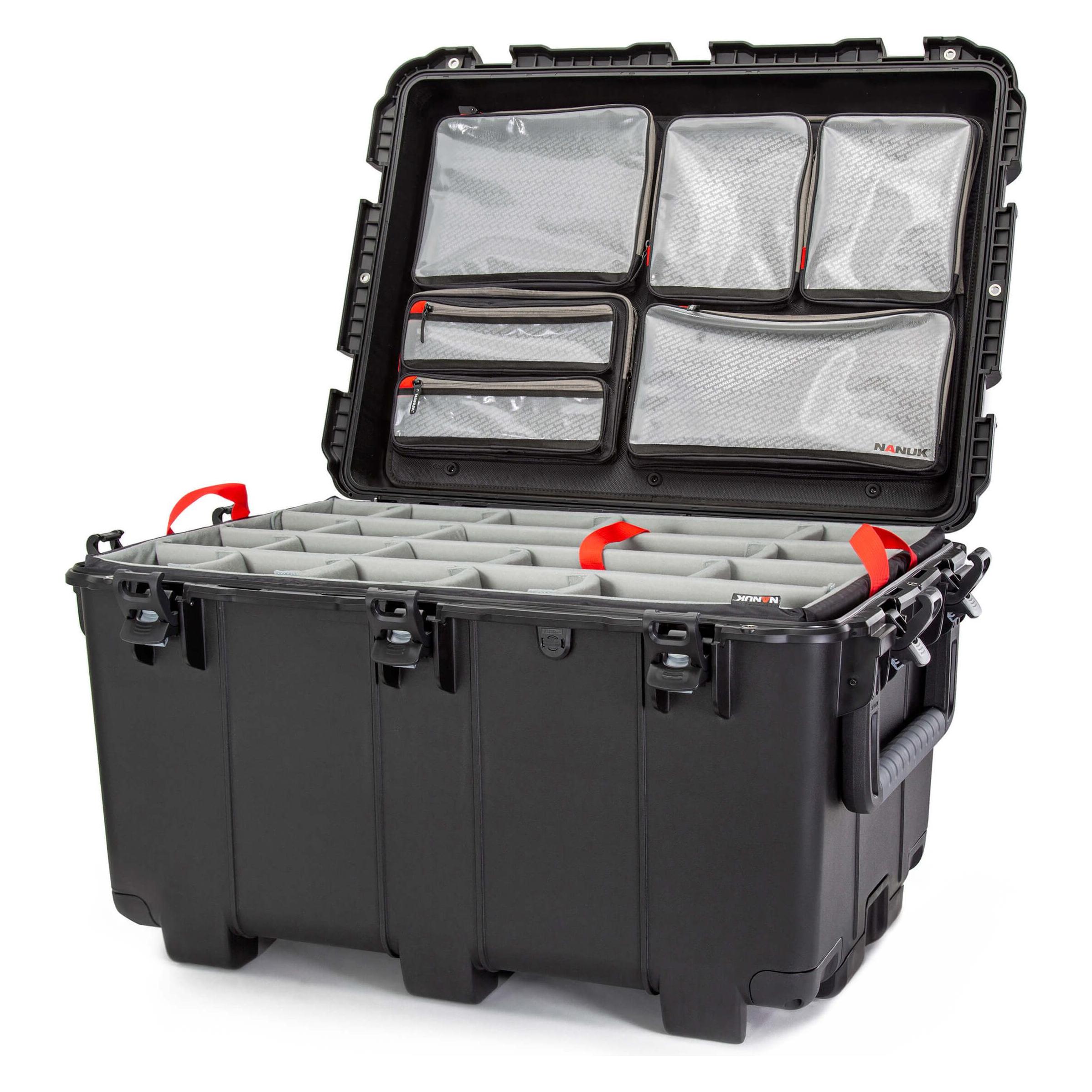 Nanuk 975 Case w/ Lid Org. w/ Divider Black Pro Photo Kit Case