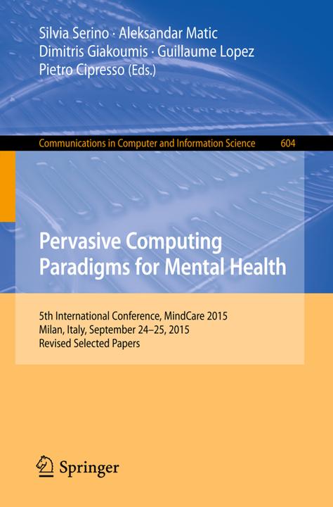 Springer Pervasive Computing Paradigms for Mental Health - Galaxus