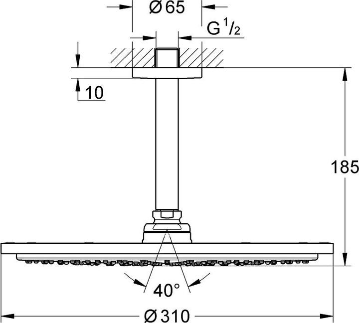 Grohe Kopfbrause Set Rainshower Cosmopolitan 310 26067GN0 31 cm inkl ...