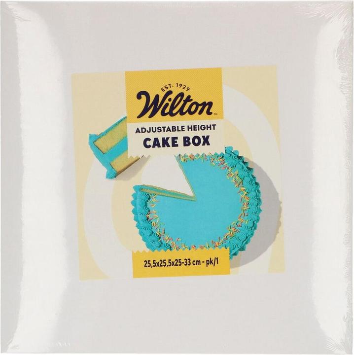 Wilton Boîte à Gâteau à hauteur réglable - Blanc - 25.5 x 25-33cm