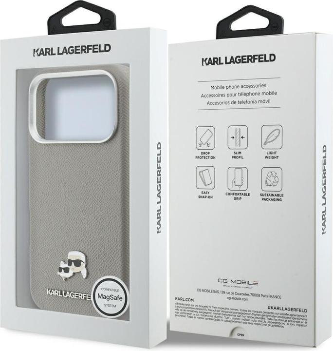 Karl Lagerfeld Case Karl & Choupette Head Pins Saffiano MagSafe for ...