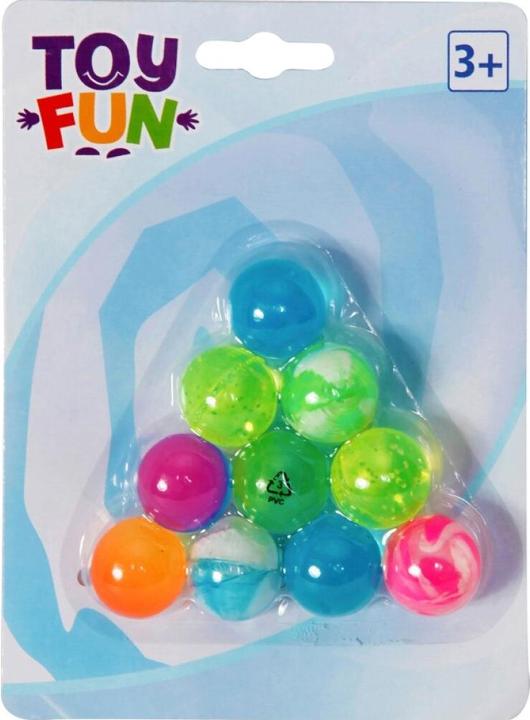 Toy Fun Bouncy balls 10 pcs on blister Flummies (assorted) Diameter ...