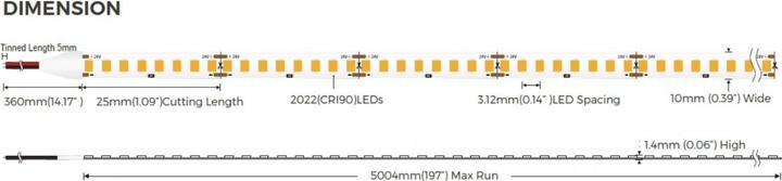 Synergy 21 LED Flex Strip 2022 - 320 SWW DC24V 75W HE+HD IP20 (Blanc ...
