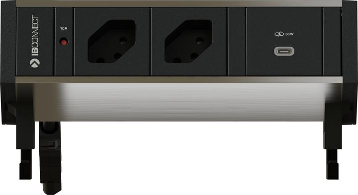 IB Connect SUPRA Steckdoseneinheit eloxiert 2x Typ 13 1x USB-C 60W ...