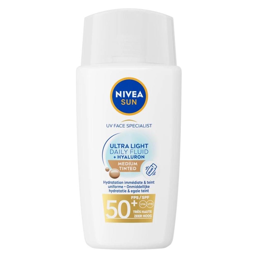 NIVEA Sun Uv Face Special Ultra Light Daily Fluid Medium Tinted Spf50 ...