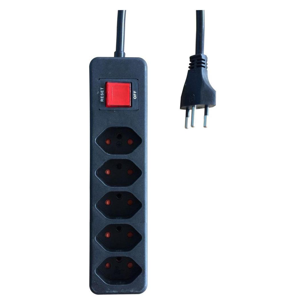Elbro Multiple socket outlet with switch ELBROLINE 5×T13 2m black (5x ...