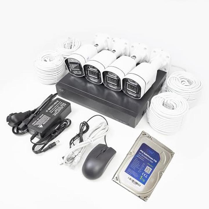 PNI 5MP Ultra HD POE Security System with 4 Cameras, Night Vision ...