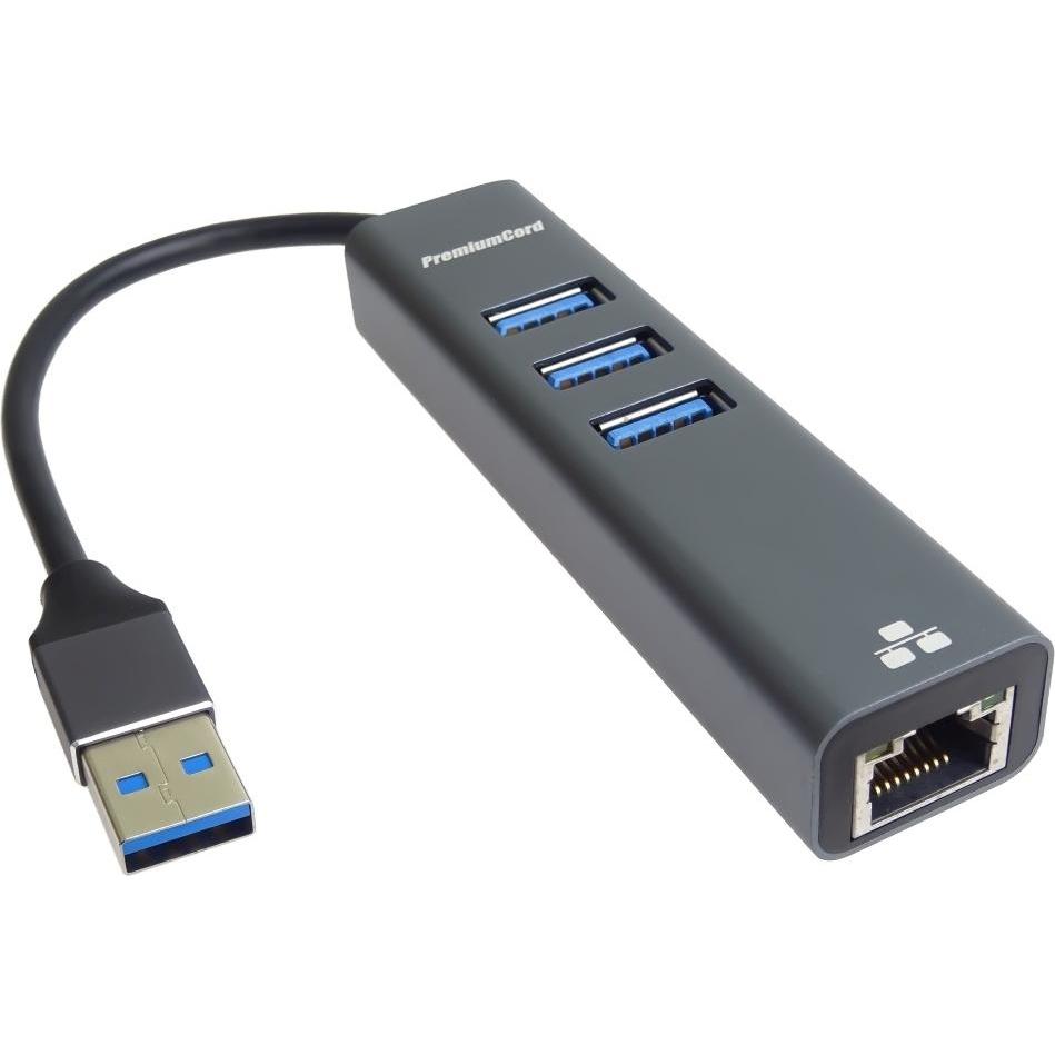 PremiumCord Adapter USB3.0 - RJ45 + 3x USB 3.0 - buy at Digitec
