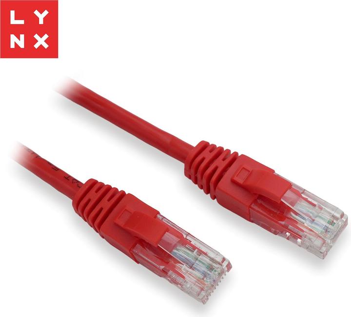 Lynx Cs LYNX UTP patch kabel Cat5e, PVC, CCA, 3m, červený (U/FTP, CAT5e ...