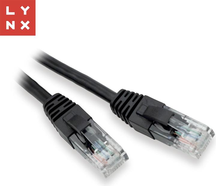 Lynx Cs LYNX UTP patch kabel Cat5e, PVC, CCA, 3m, černý (CAT5e, 3 m ...