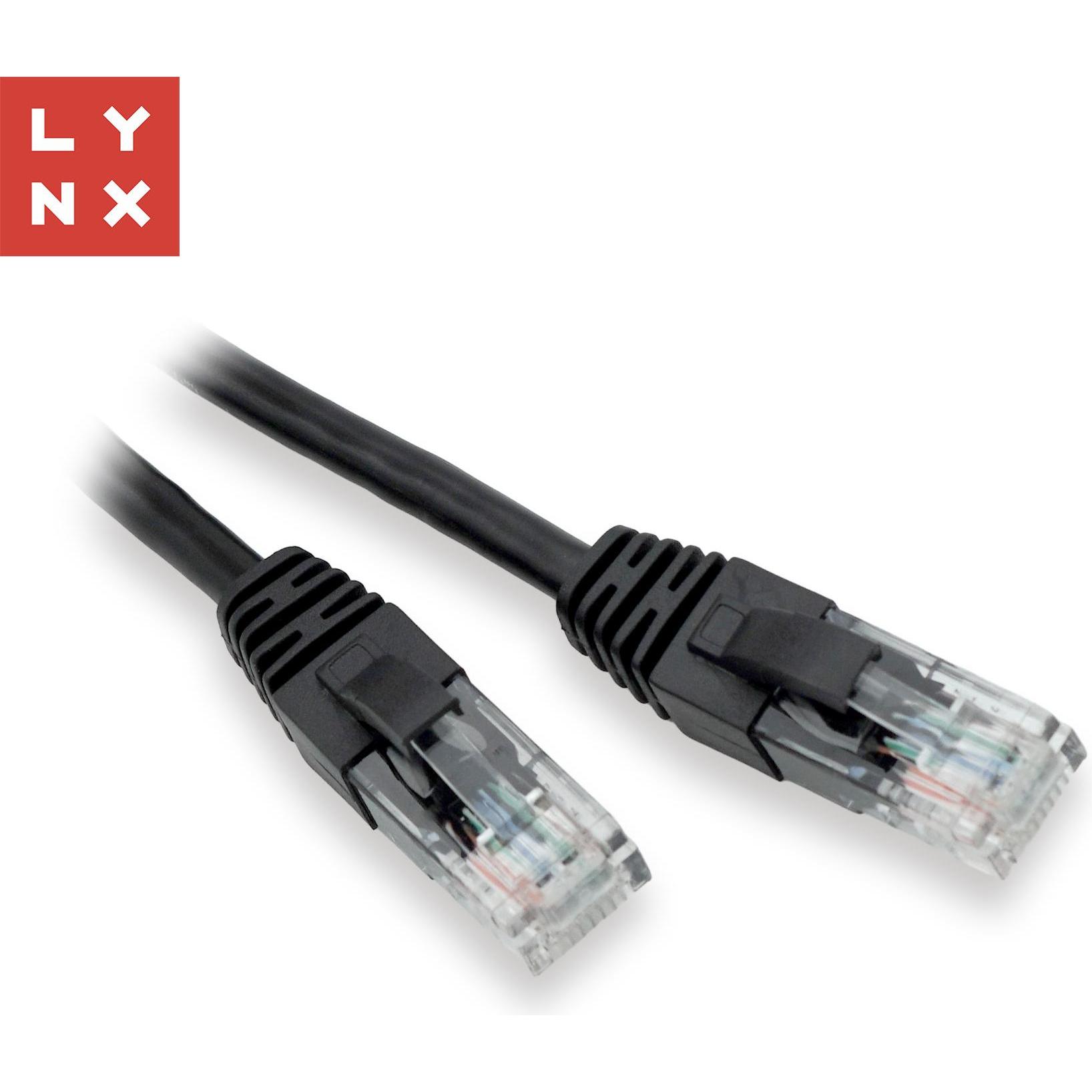 Lynx Cs LYNX UTP patch kabel Cat5e, PVC, CCA, 10m, černý (UTP, CAT5e ...