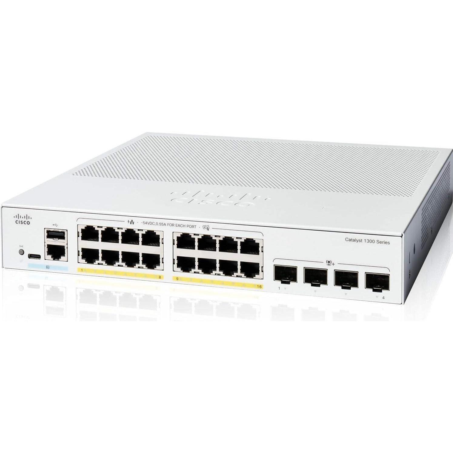 Cisco Catalyst switch C1300-16P-4X (16xGbE,4xSFP+,16xPoE+,120W,fanless ...