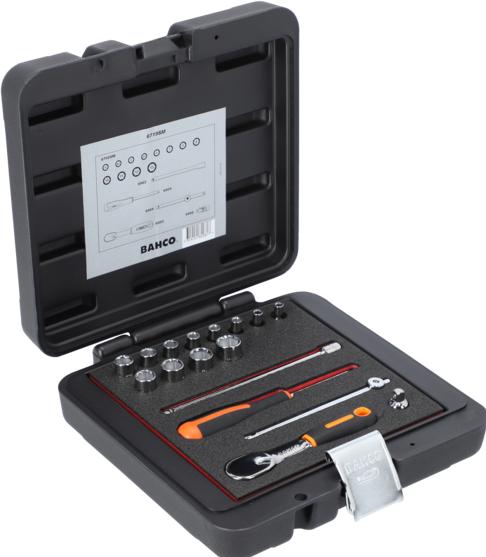 Irimo 1/4" socket spanner set, metric, hexagonal profile, including ...