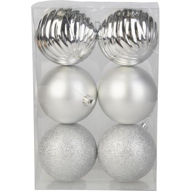 MICA Living Christbaumkugeln 6 Stück silber - ca. 8 cm - Galaxus