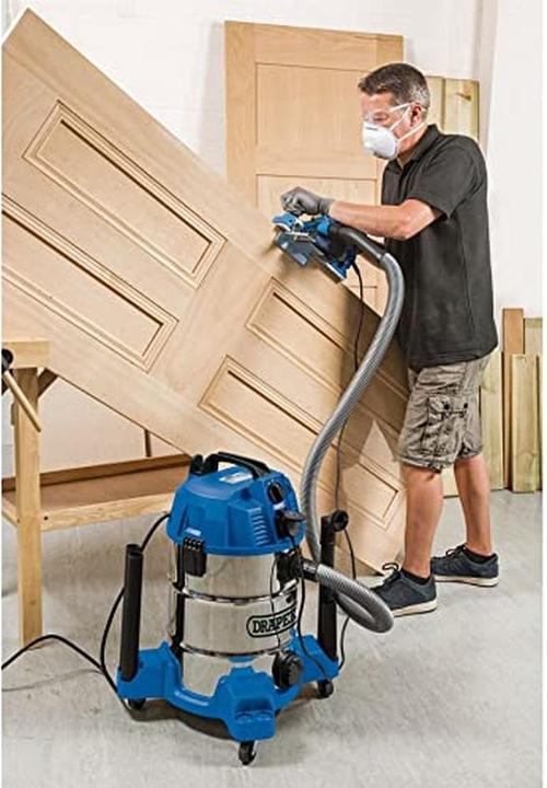 Draper wdv30sspa Wet Dry Vacuum Cleaner with Integrated Socket Blue 30 ...