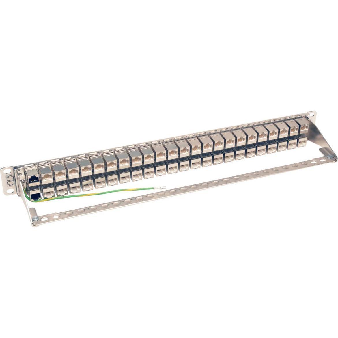 Eaton 48-Port 1U Rack-Mount STP Shielded Cat6a Feedthrough Patch Panel ...