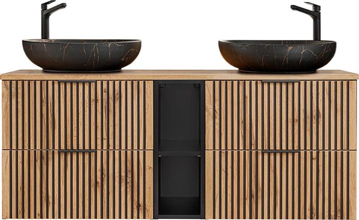 Petits-Meubles Double basin unit 140cm 2 niches column and 3 wall ...