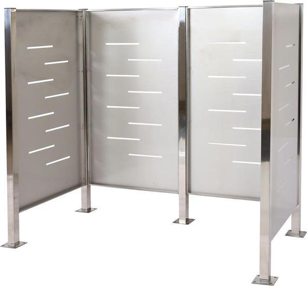 Mendler Mülltonnen-Zaun HWC-J55, Mülltonnenverkleidung, 150x165x85cm Metall – Edelstahl - Galaxus