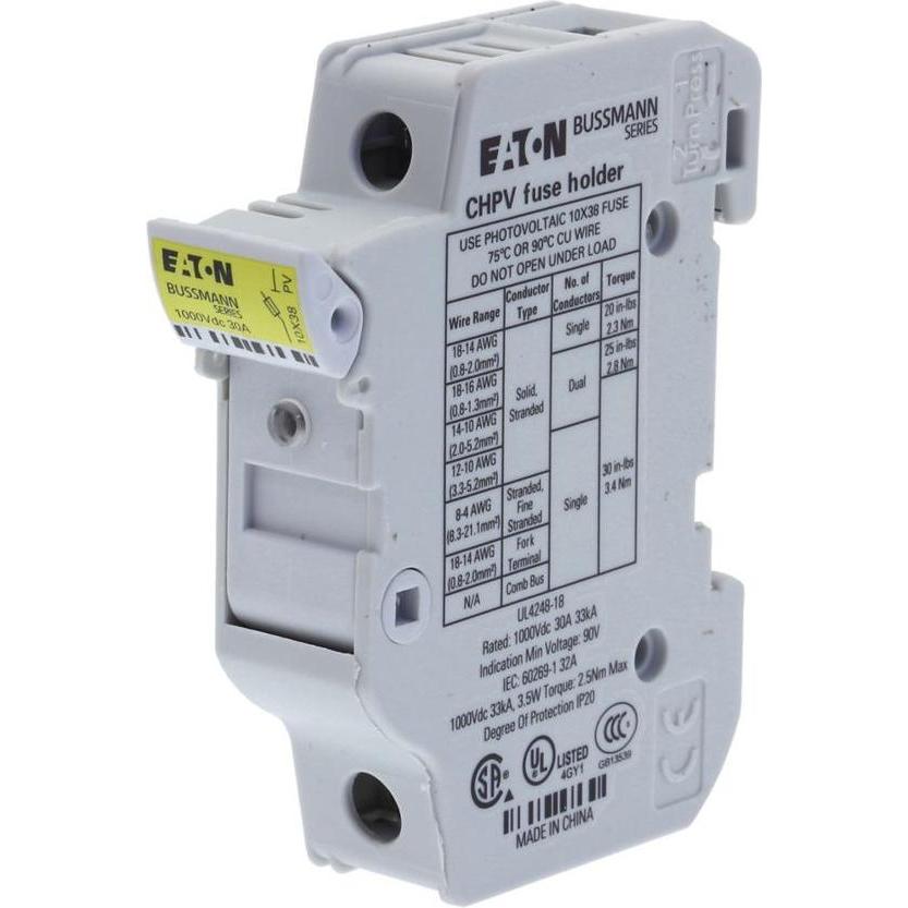 Eaton 32A Rail Mount Fuse Holder for 10 x 38mm Fuse, 1P, 1kV - Galaxus
