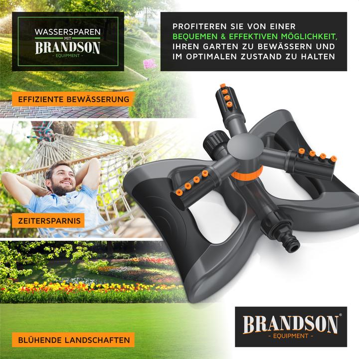 Brandson 3x Kreisregner Garten Sprinkler, 360° Rasensprenger, 3 Arm ...