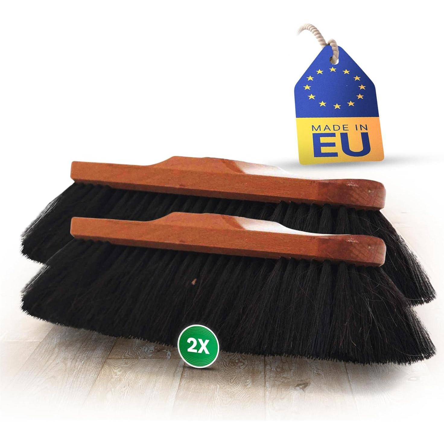 Novaliv Set of 2 room brooms horsehair mix broom soft bristles cupboard ...
