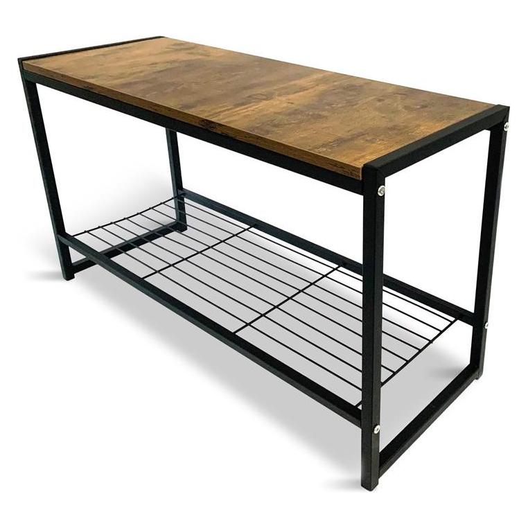 Domoletti Bench Arina, black/wood, 800 mm x 300 mm x 450 mm - Galaxus