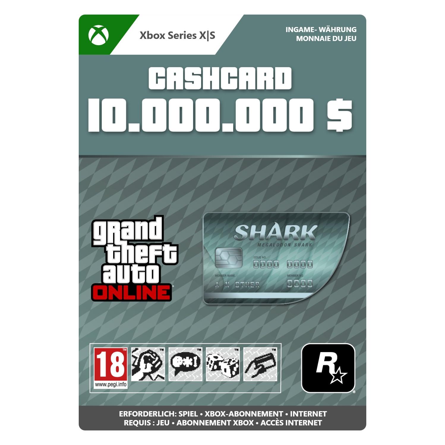 Microsoft Xbox GTA Online Megalodon Shark Cash Card Xbox Series XS ...
