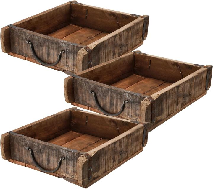 Novaliv Holzkiste Vintage 30 x 25 x 8 cm Alte Ziegelform Holz Gross ...