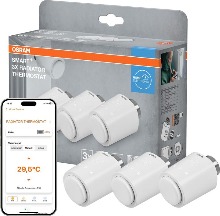 Osram SMART+ WIFI RADIATOR THERMOSTAT White Triple Pack - Galaxus