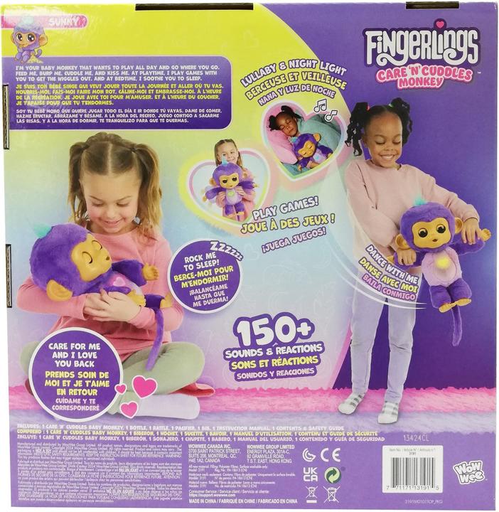 WowWee Fingerlings Cura e Coccole Abe Lilla (150 cm) - Galaxus
